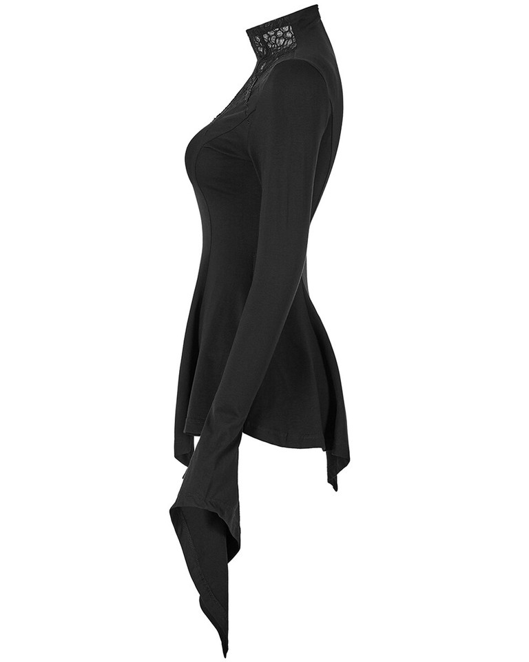 Punk Rave Womens Gothic Witch Tunic Top Black Lace Steampunk Victorian ...