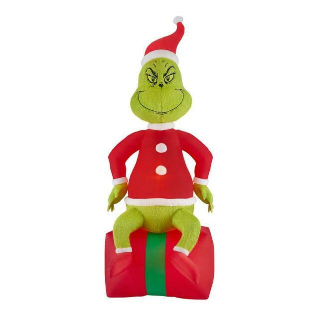 Gemmy 9.5ft LED Airblown Dr. Seuss Fuzzy Plush Grinch for sale online ...