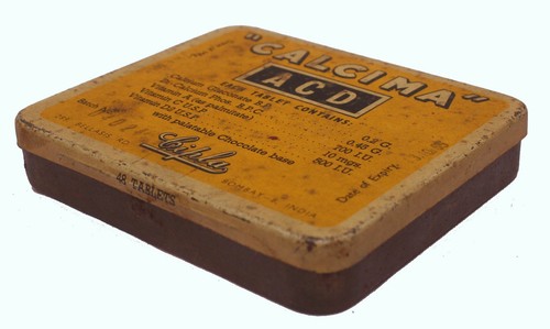Indian Old Vintage Unique Calcima ACD Cipla 48 Tablets Tin Box Br 572 ...