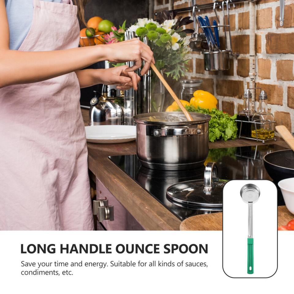 3 Pieces Ounce Spoon Ladle Stainless Steel with Long Handle Portion ...