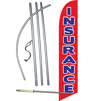 Insurance Flag with Flag Pole and Spike | eBay