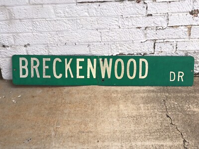 Authentic Road Sign BRECKENWOOD DR Real Street Vintage Retired Sign 36 ...