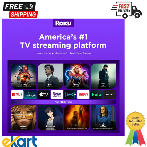 Roku Express 4K+ | Roku Streaming Device 4K/HDR, Roku Voice Remote ...