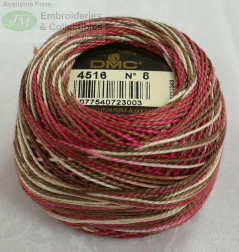 DMC Coloris Thread Perle Cotton No.8 Ball, #4516 VARIEGATED, 10g, 80m ...