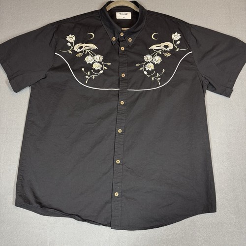 Boozelele Western Shirt Mens 2XL Embroidered Western Short Sleeve ...