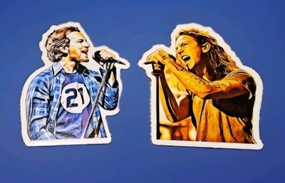 Eddie Vedder Pearl Jam Singer Stickers – Set of 2 – Rock Band Vinyl ...