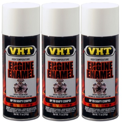 VHT High Temp Paint VHTSP129 (3-PACK); Engine Enamel 11oz Gloss White ...