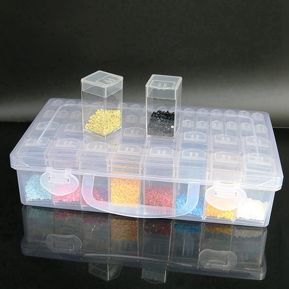 48 Compartment Storage Box Bead Container Clear Seed Bead Organizer ...