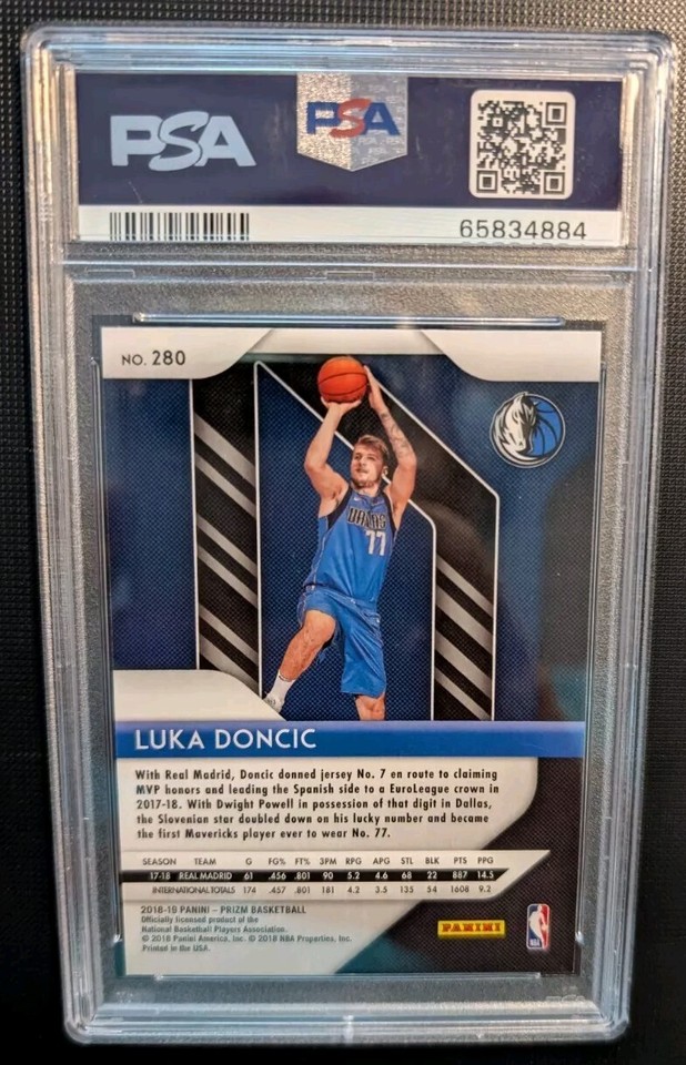 2018 Panini Prizm Luka Doncic Rookie PSA 9 Mint #280 Dallas Mavericks ...