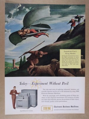 1952 IBM 604 Calculator Computer da vinci flying machine art vintage ...