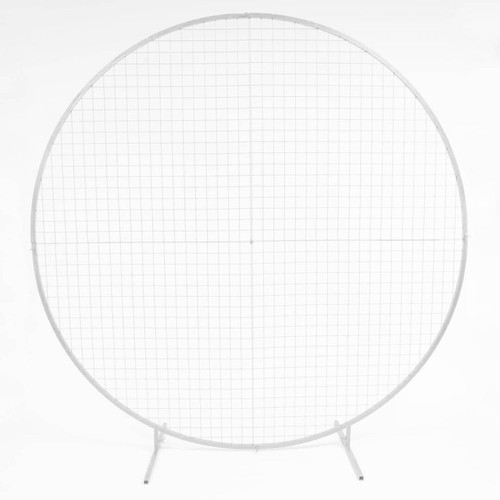 2M White Hoop Wedding Arch MESH Backdrop Flower Display Stand Frame- 4 ...