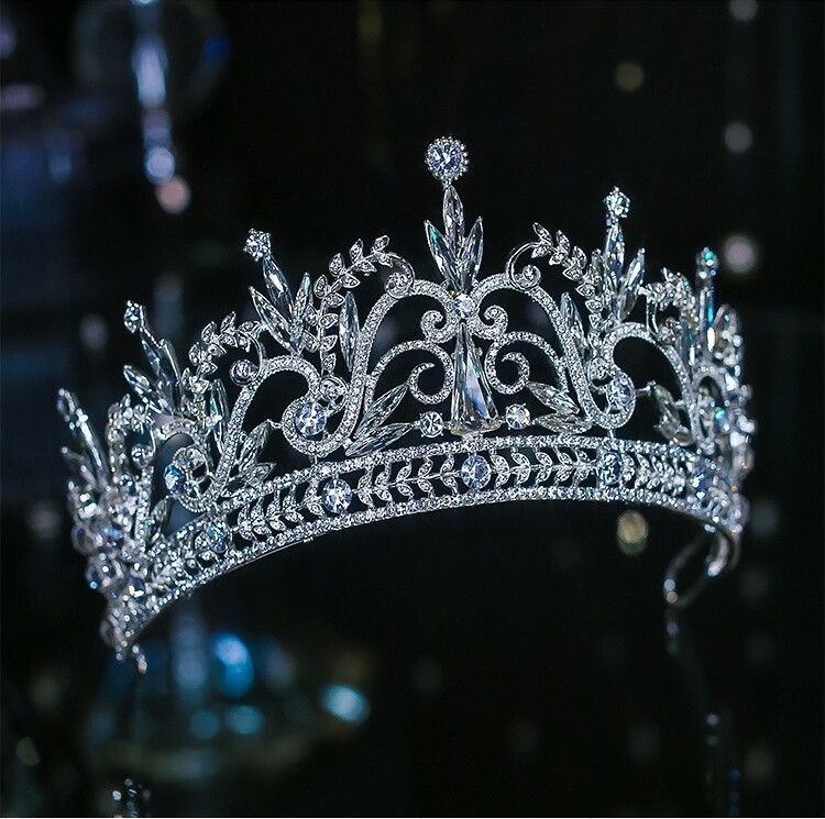 7.2cm Tall Large Crystal Tiara Crown Wedding Bridal Queen Princess For ...