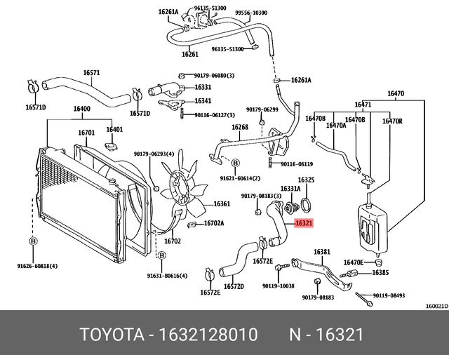 Genuine OE thermostat housing 1632128010 for TOYOTA 16321-28010 online ...