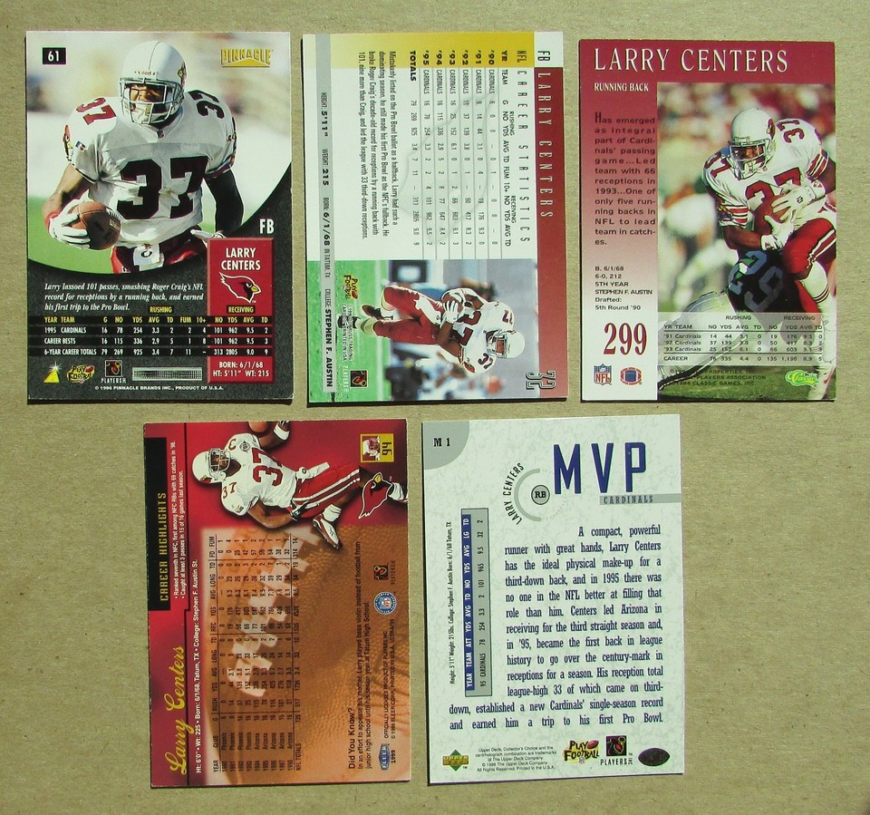 Larry Centers 5-card lot Arizona Cardinals NFL (1) | eBay