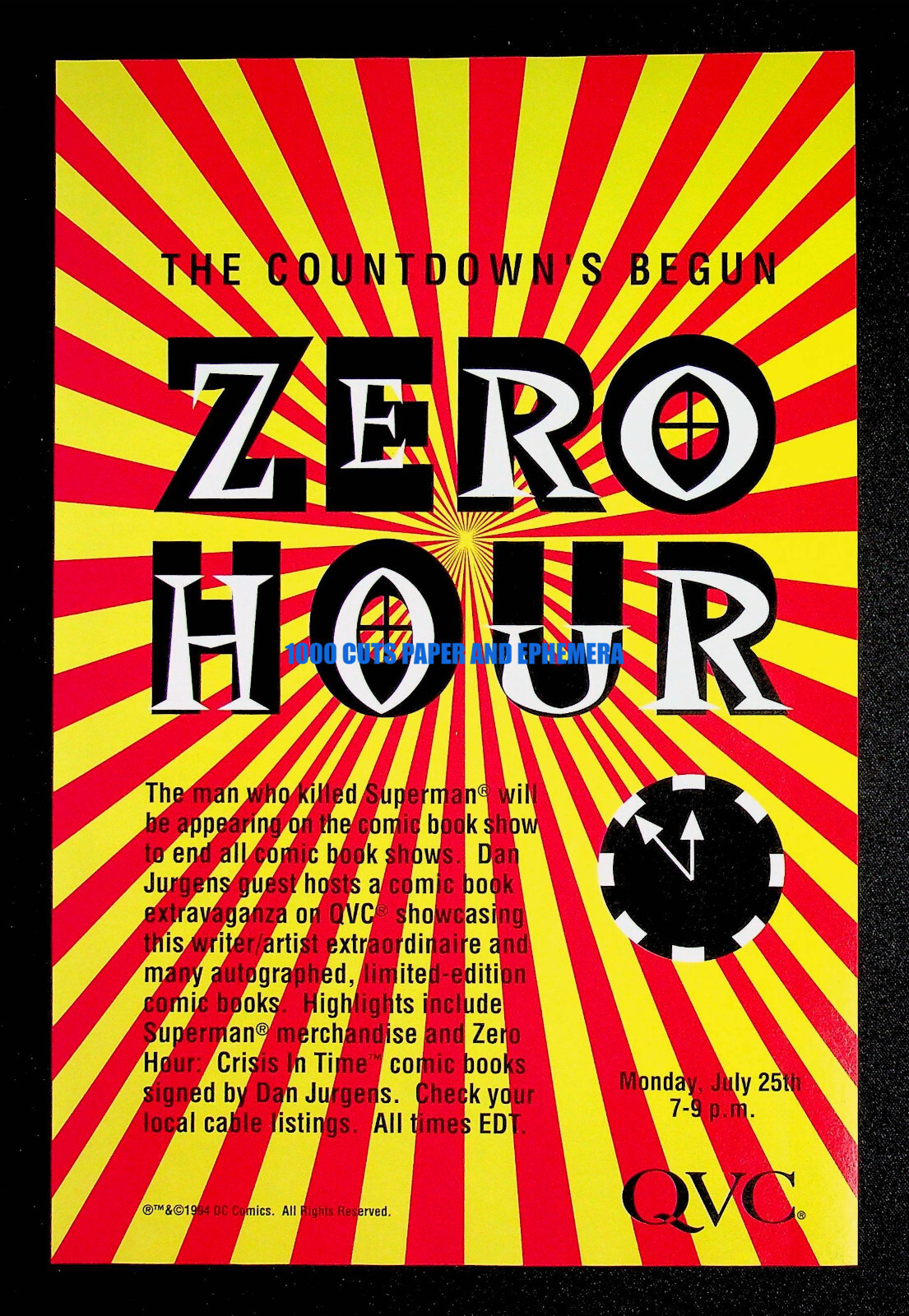 Zero Hour DC Comics QVC 1994 Trade Print Magazine Ad Poster ADVERT | eBay