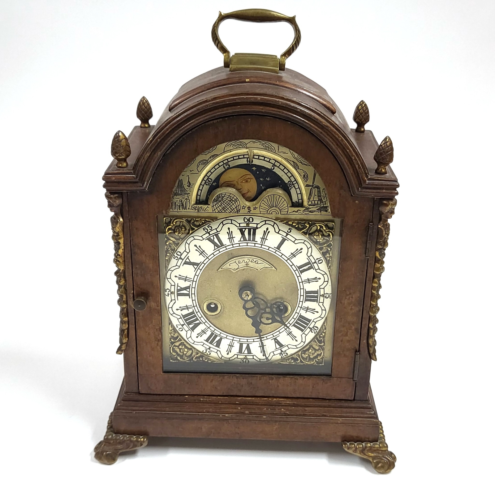 Vintage Wuba Moonphase Mantle Clock 14.5" Jewea Works AZ871 | eBay