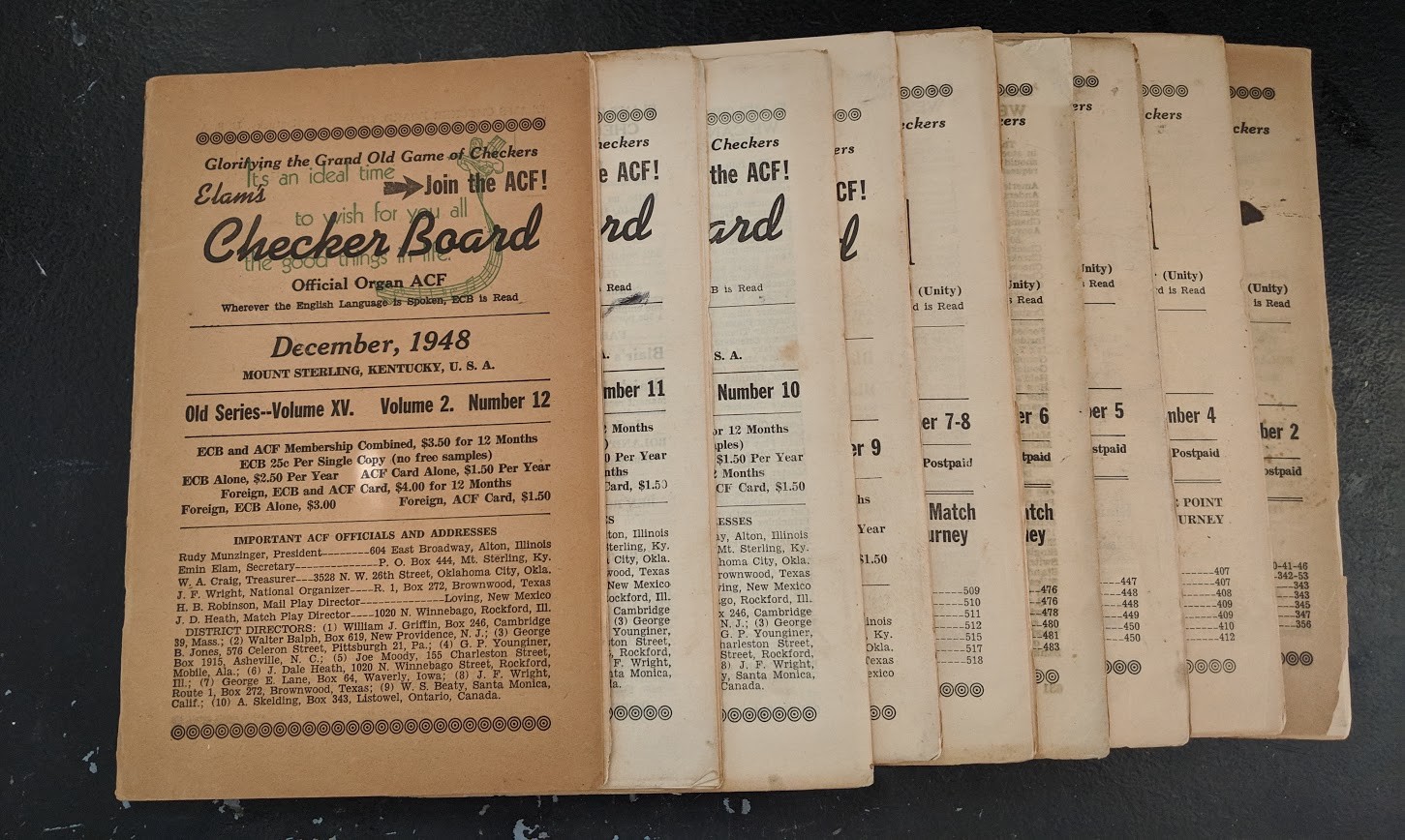 1948 Vol.2 # 2,4-12 Elam's Checkerboard Checker Magazines Mt. Sterling ...