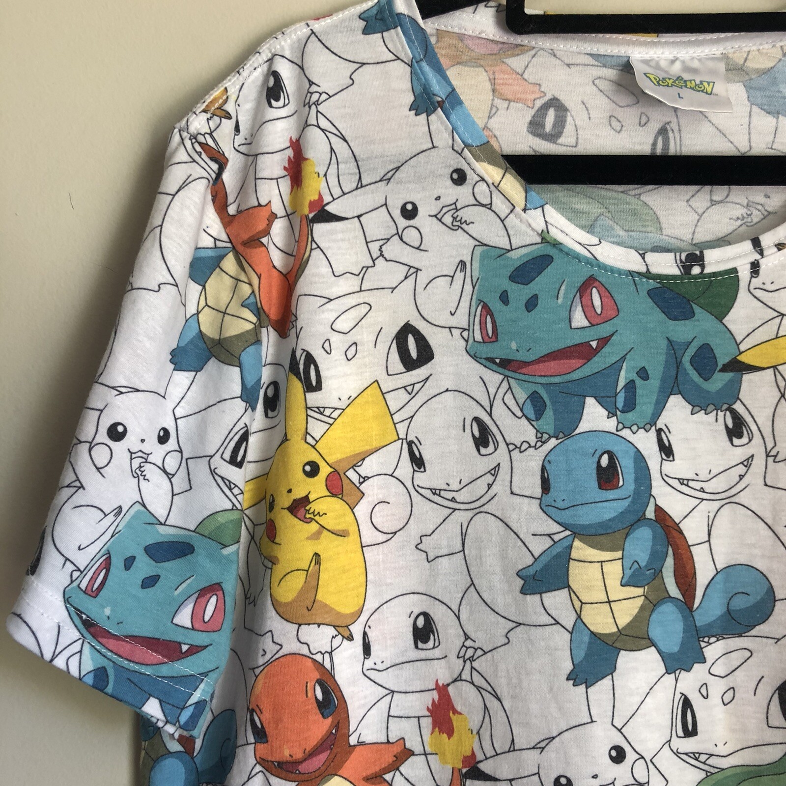 Vintage Starter Pokemon All Over Print T Shirt Size L | eBay Australia