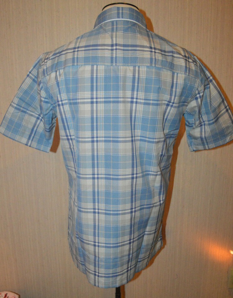 Men's Croft & Barrow Blue Plaid Quick-Dry Short Sleeve Button Front ...