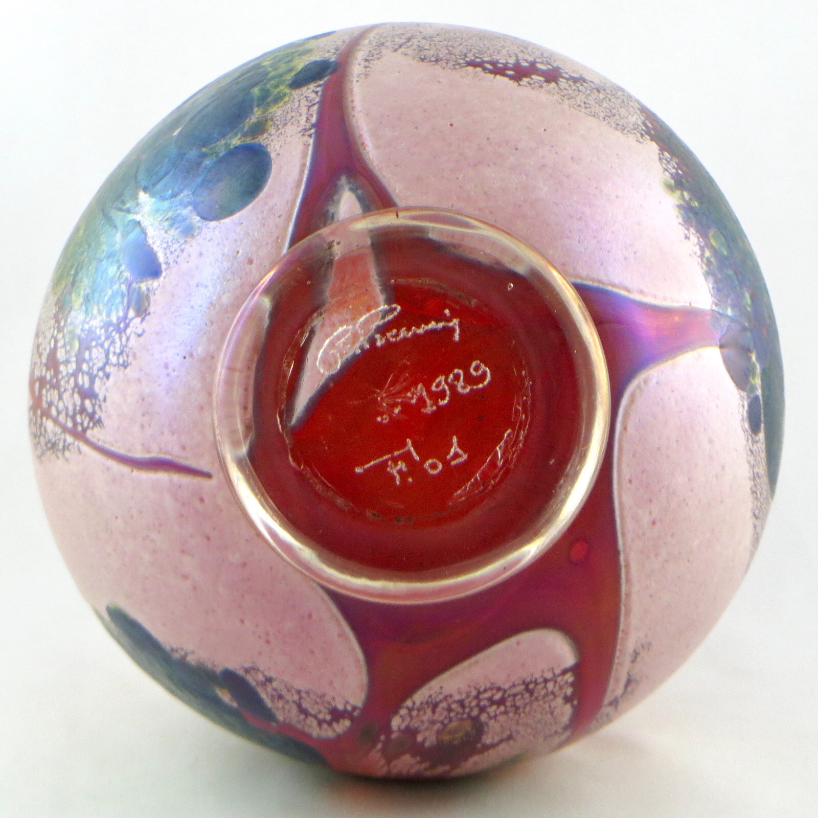 VASE Verre Irisé ROBERT PIERINI à BIOT 1989, Glass/verrerie/novaro/saba ...