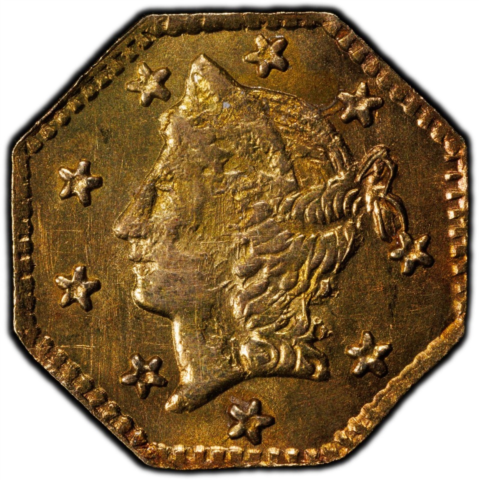 Gold - 1857 G25C California Fractional Gold BG-1301 / PCGS Gold Shield ...