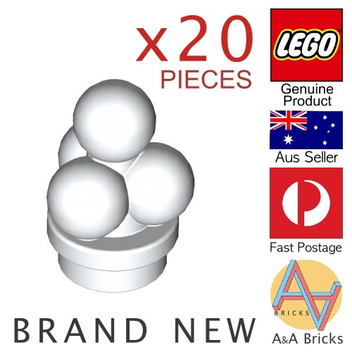 x20 Genuine LEGO® - Ice-cream Scoops / Smoke Top - White - Part 6254 ...