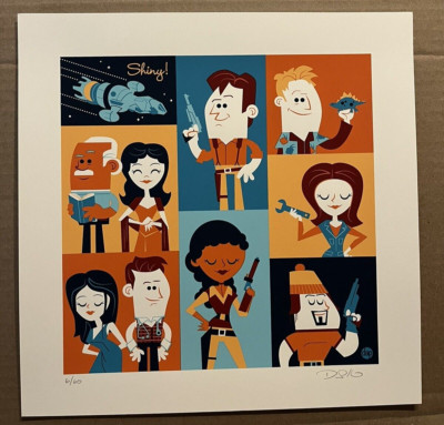 Shiny Dave Perillo Firefly Art Print Poster Serenity Nathan Filion Show ...
