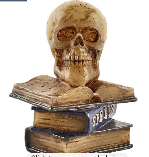 Halloween spell books-skull candle prop spooky creepy party Skeleton | eBay
