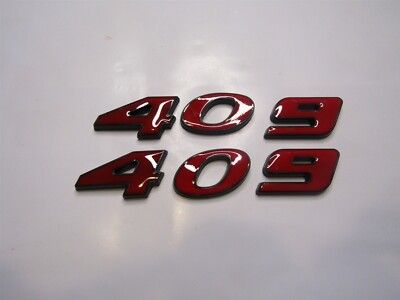 CHEVROLET 409 ENGINE ID HOOD SCOOP QUARTER TRUNK FENDER EMBLEMS RED W ...