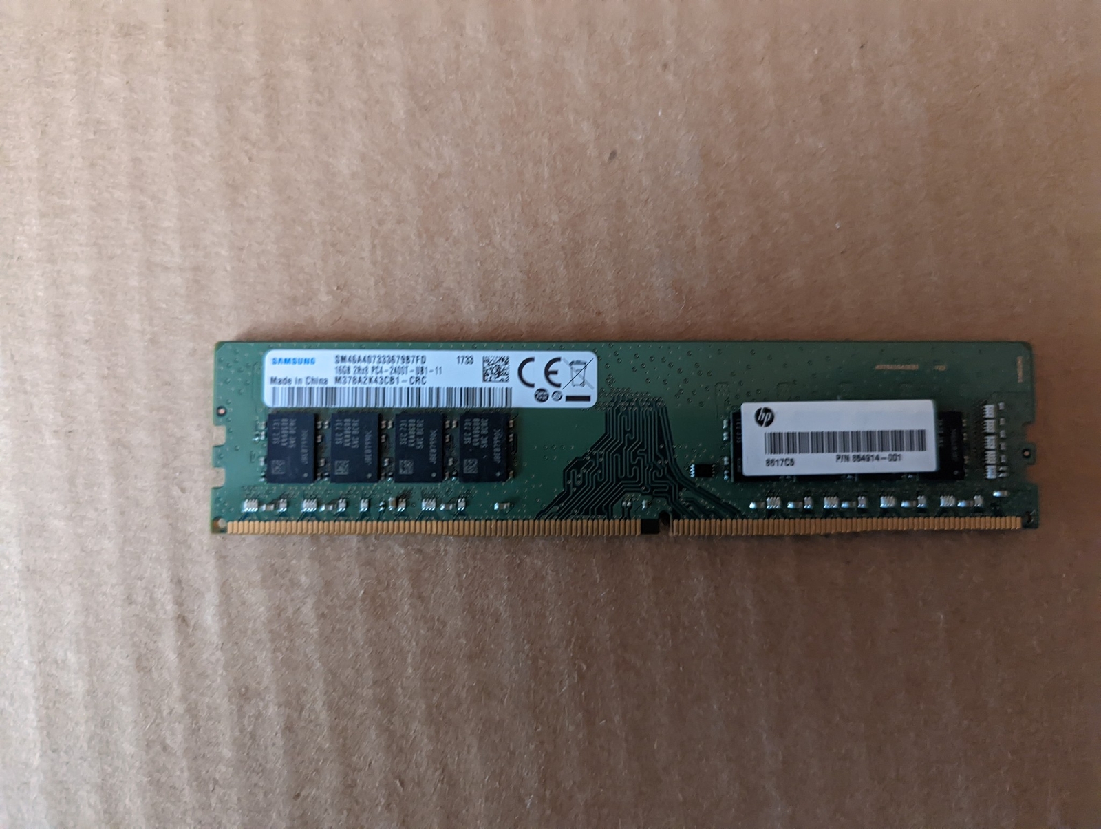 SAMSUNG 16GB DESKTOP RAM DDR4 2400MHZ PC4-2400T-UB1 M378A2K43CB1-CRC W3 ...