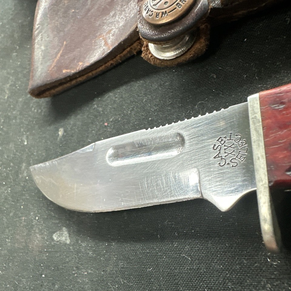 1998 CASE XX Select 678-3 1/2 Red BONE SLAB SIDE HUNTER KNIFE W SHEATH ...