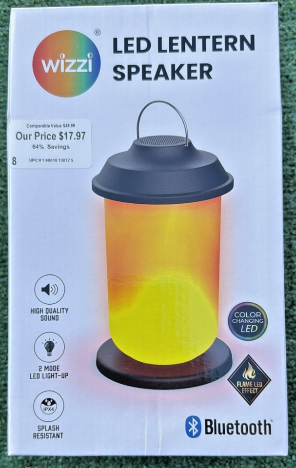 Wizzi LED Lantern Bluetooth Speaker – Flame Effect & Color Changing ...