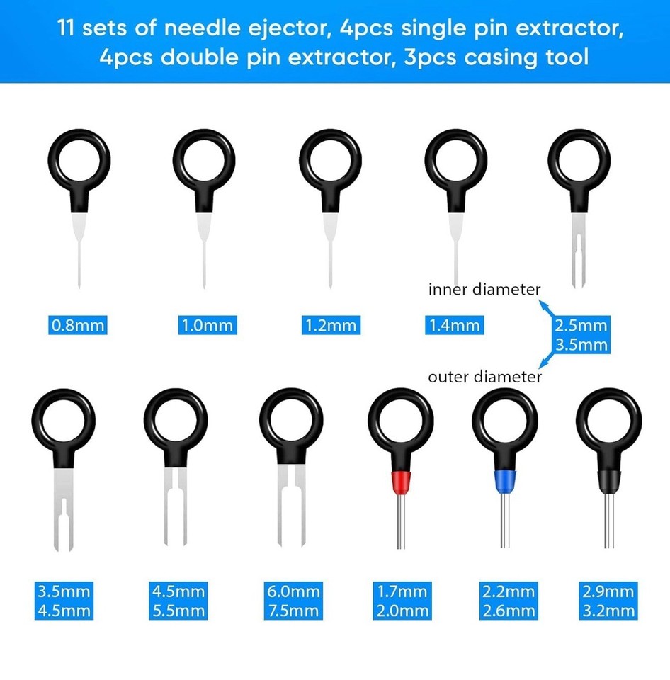 Terminal Pin Removal Tool Kit 82 Pcs Tool Set Wire Terminal Release | eBay