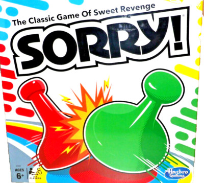 Sorry! Classic Game of Sweet Revenge, NEW! Hasbro, Age 6 up Board Game ...