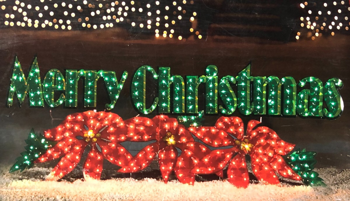 Merry Christmas Sign Lighted