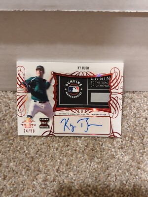 2021 Leaf Trinity Ky Bush #'d 24/50 MLB Logo Red Rookie Patch Autograph ...