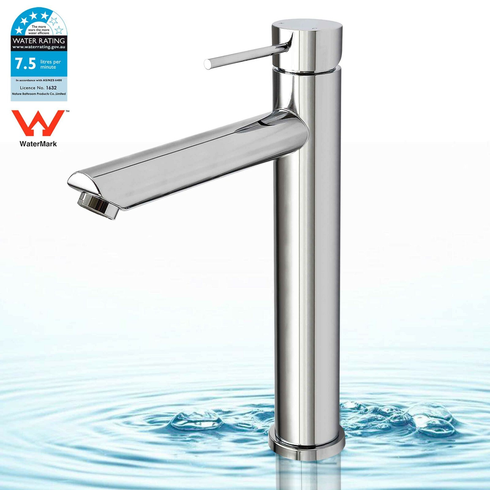 WELS Tall / Standard Round Basin Mixer Bathroom Vanity Sink Faucet Tap ...