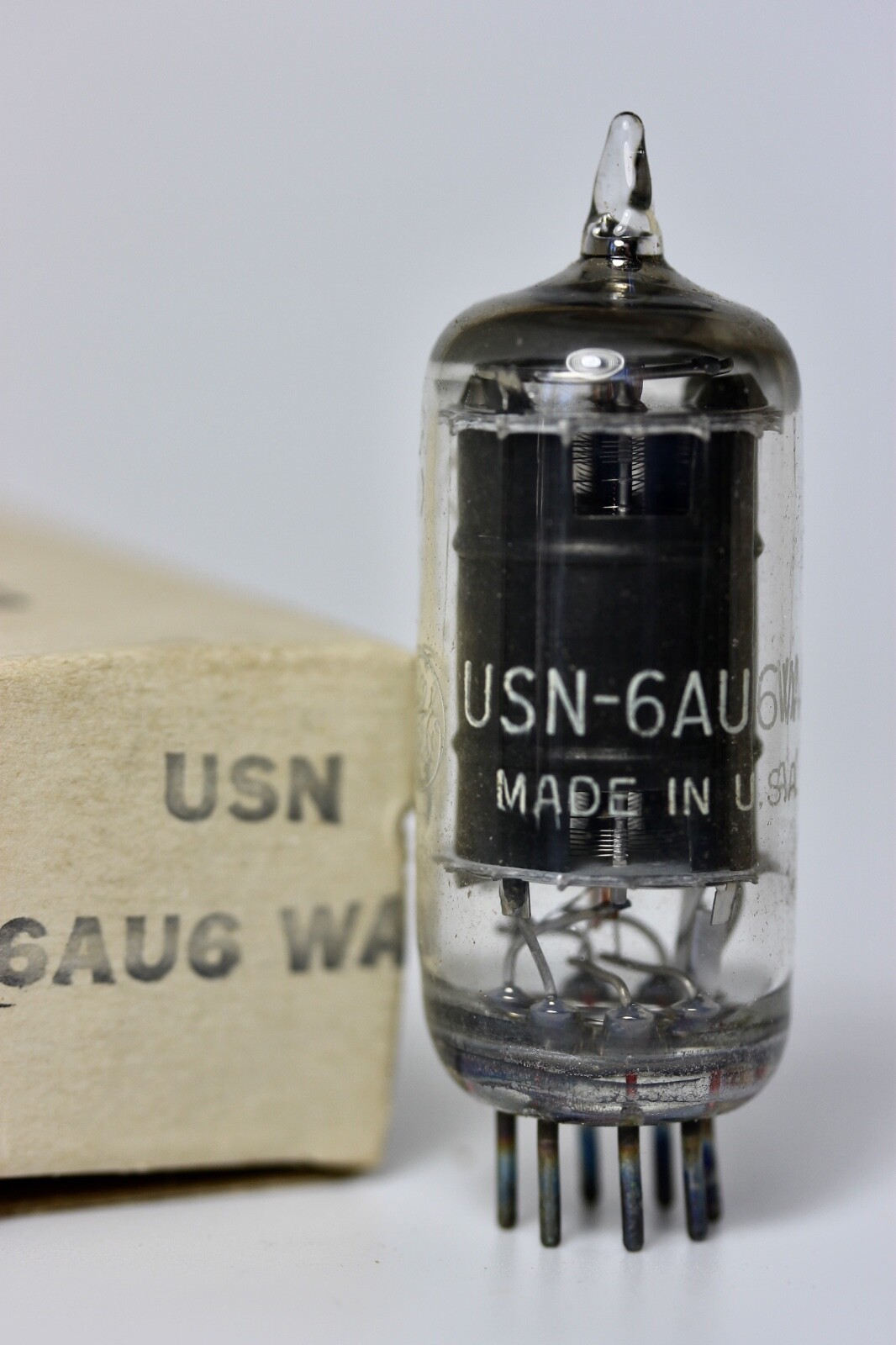 6AU6 6AU6W 6136 NOS G.E. JET-BLACK-PLATE MATCHED-PAIR TUBES 1954 NIB U ...