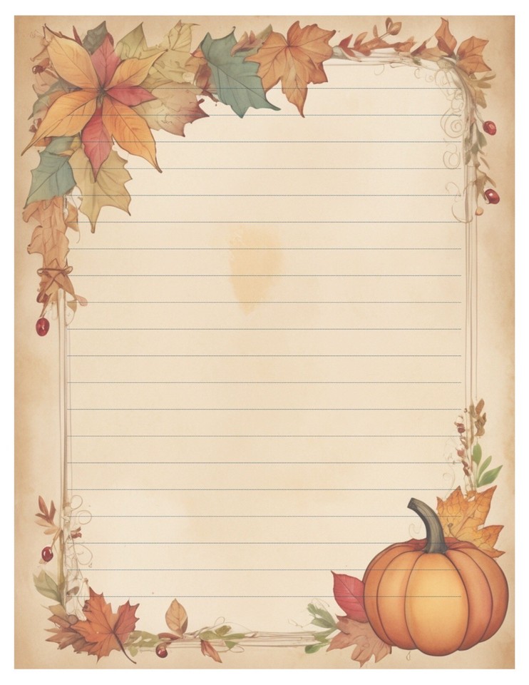 FALL - 25 Sheets Watercolor Design Decorative Paper Letter Writing ...