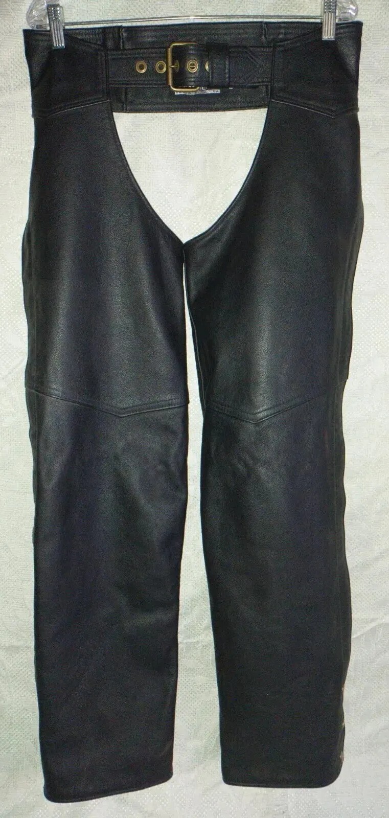 California Leather Creations Quality Black Leather Chaps Size M 34"×31 ...