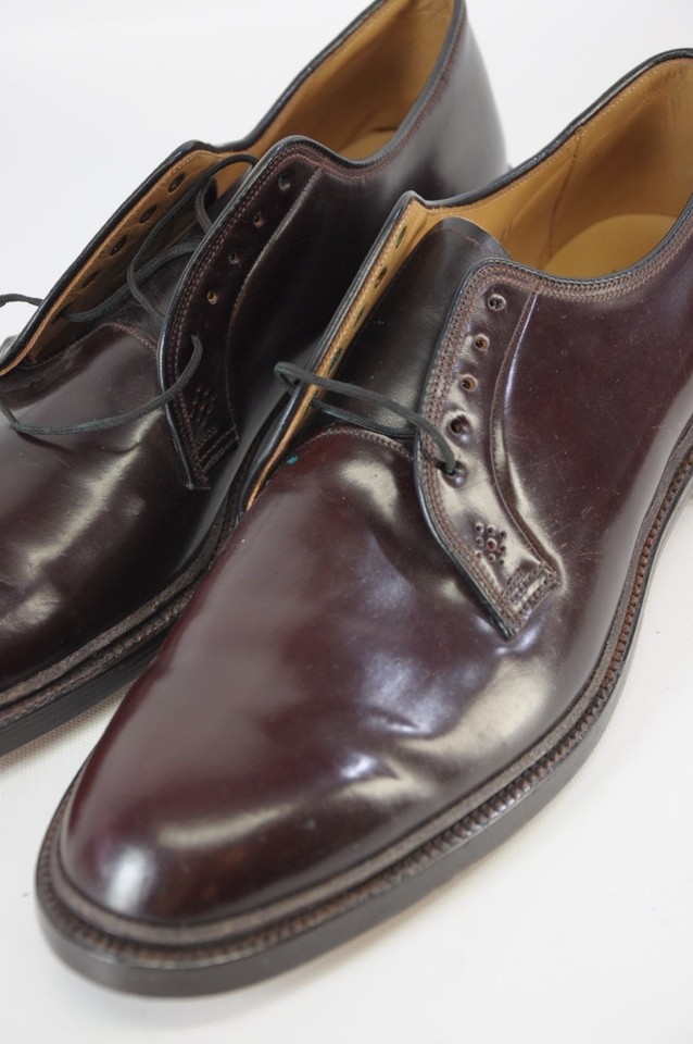New Shell Cordovan Handmade Bostonian Plain Toe Blucher PTB Dress Shoes ...
