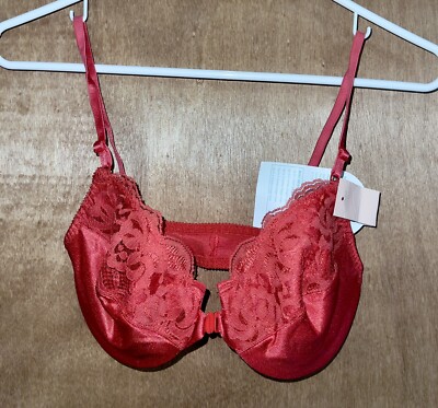 Vintage Adonna Red Lacy Front Close Soft Cup Underwire Bra 34C #2752 | eBay
