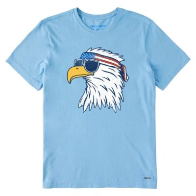 Life Is Good Patriotic Eagle SS Crusher-Lite Tee Men's Shirt, Cool Blue ...