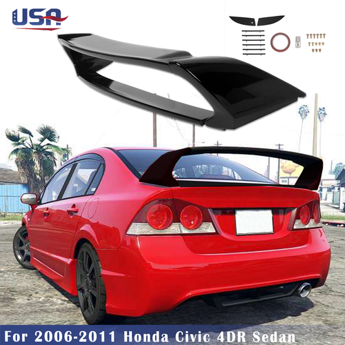 For 2006-2011 Honda Civic Sedan Mugen RR Rear Trunk Wing Spoiler ABS ...