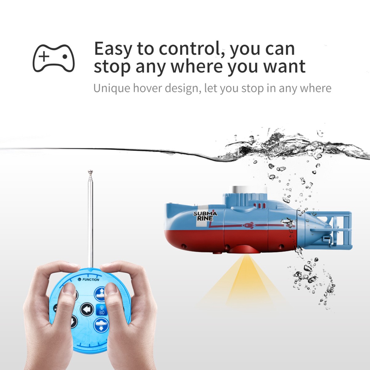 Mini RC Submarine 6CH Speed Remote Control Boat Waterproof