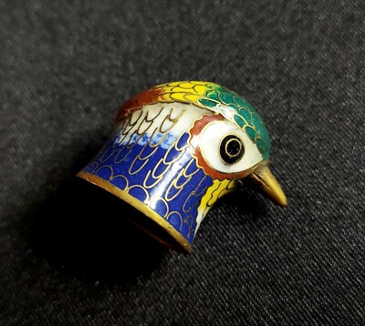 Cloisonne Bird Head Eagle Thimble | eBay