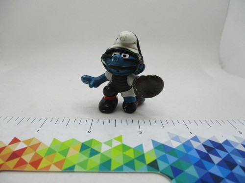 Smurfs 20146 Catcher Smurf Baseball Glove Mask Vintage Toy PVC Figurine ...