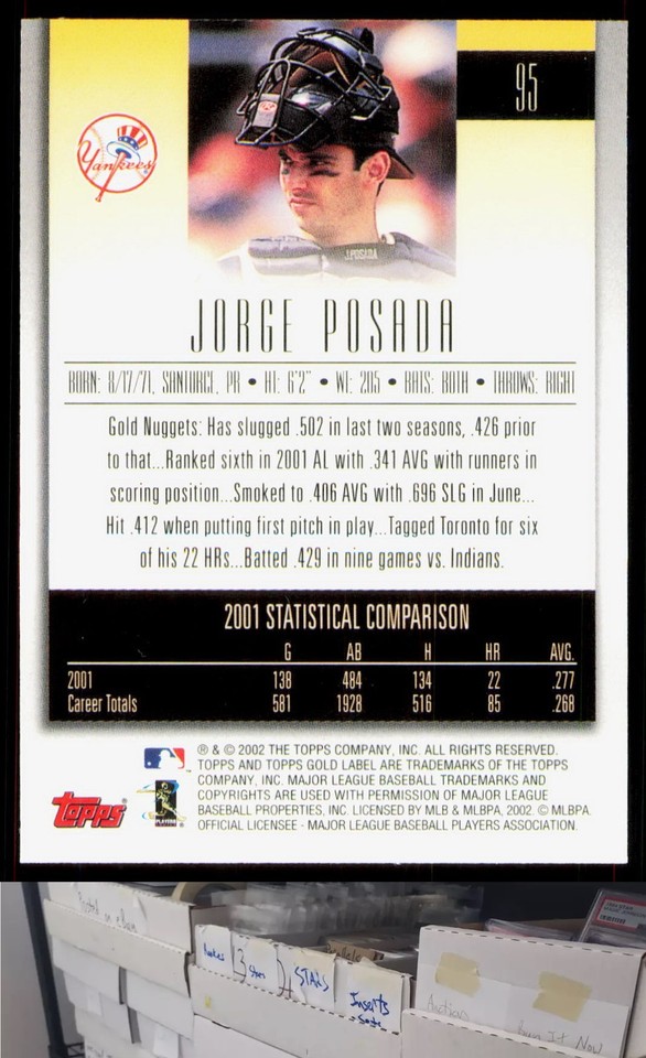 2002 Topps Gold Label #95 Jorge Posada - DAD | eBay