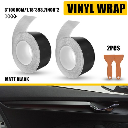 1/2x 3cm*10m Matt Black De-chroming Chrome Delete Tape Wrapping Vinyl ...