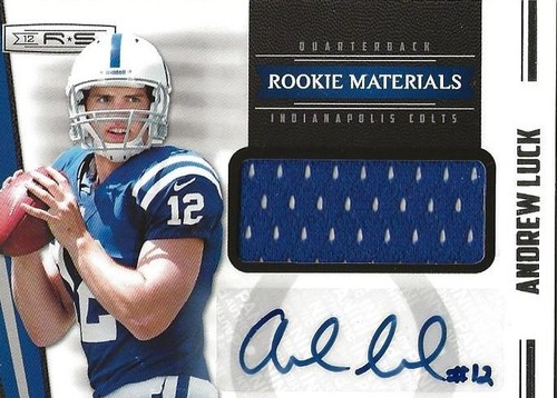 Andrew Luck 2012 Panini Rookies & Stars Rookie Materials Autograph RC ...